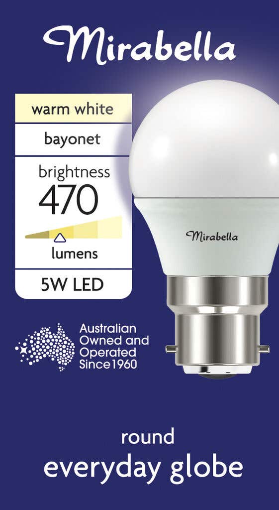 Mirabella LED Fancy Round Globe 5.5W BC Warm White