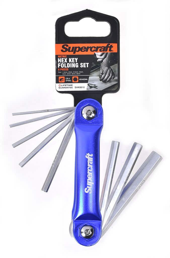 Supercraft Metric Hex Key Folding Set 8 Piece